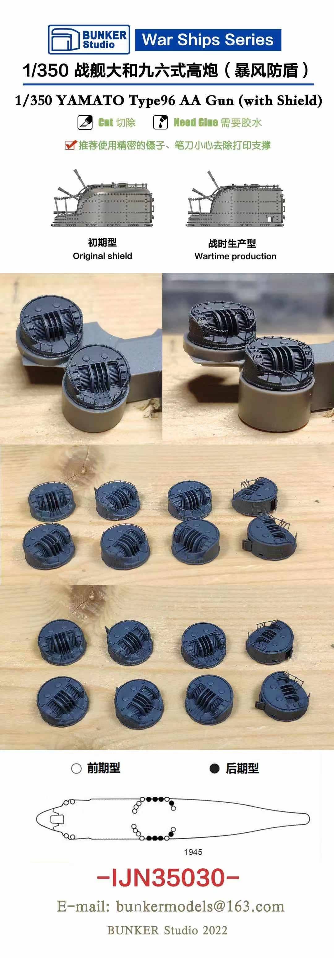 1/350 日本海軍 九六式二十五粍三連装機銃 (爆風避盾付き) (戦艦大和用) | HLJ.co.jp