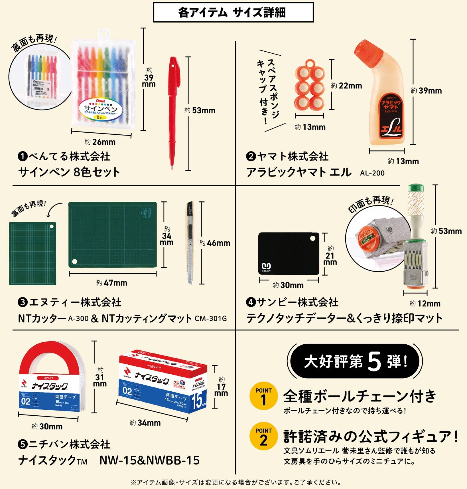 文具ミニチュアマスコット 第5弾 BOX 1Box 12pcs | HLJ.co.jp